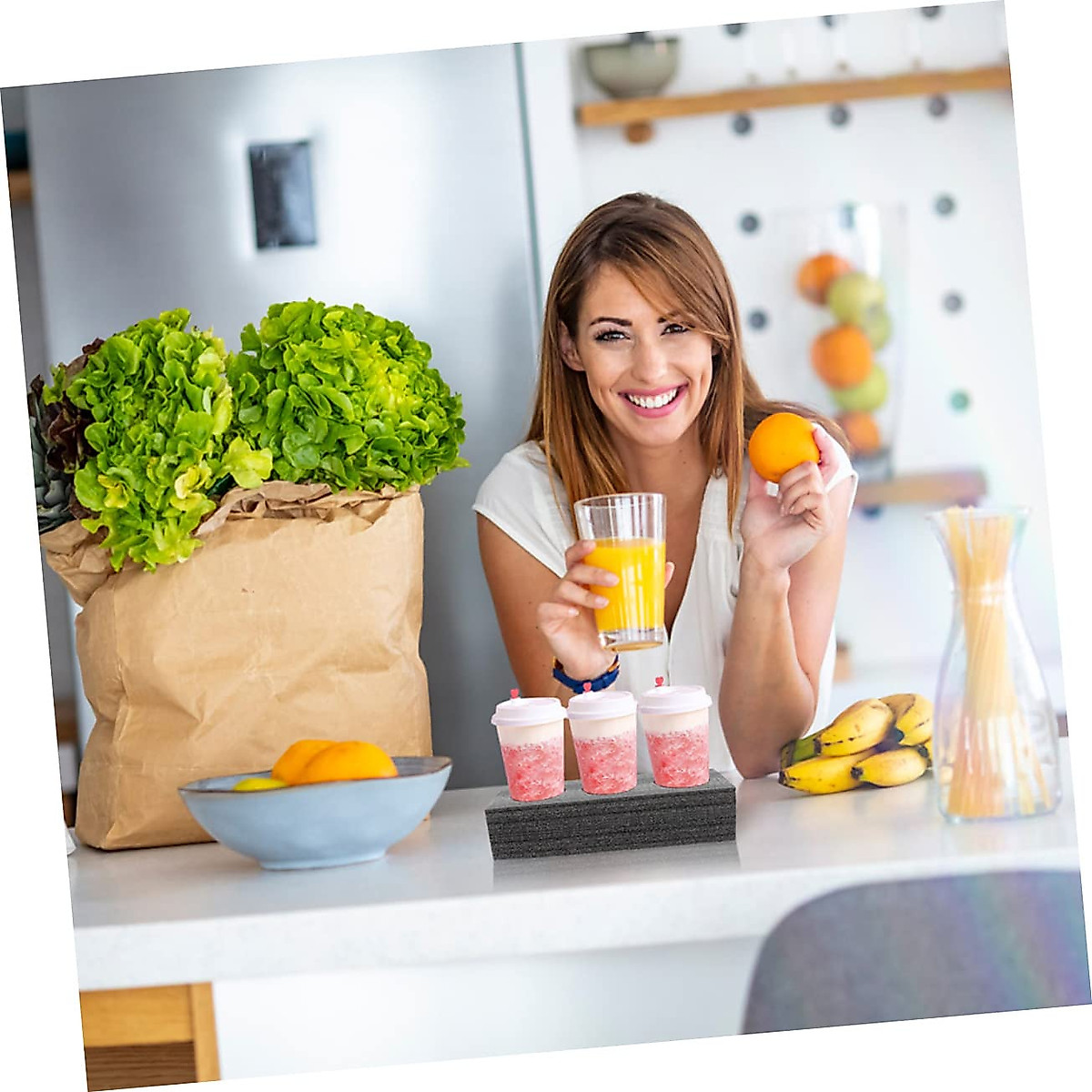 3pcs Milk Tea Drink Cup Holder Drink Holder Tool Tray Takeout Coffee Cup Holder Tea Bag Holder Drink Carrier Takeaway Cup Trays Drink Takeout Holder Universal Pearl re-usable