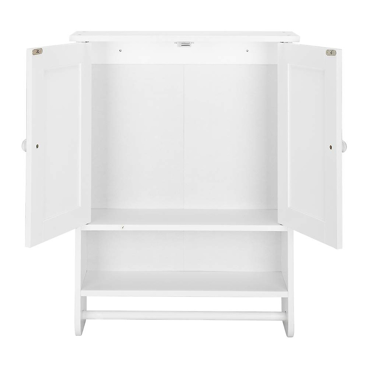 Guangshuohui Bathroom Wall Cabinet, Wooden Hanging Storage Cabinet with 2 Doors & Shelves, Multipurpose Storage Cabinet for Bathroom Kitchen Living Room, Wall Mounted Bathroom Medicine Cabinet