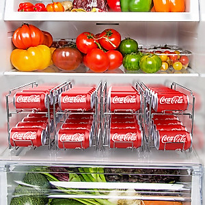 Simple Houseware Front Loading Can Dispenser, 4 Pack, Chrome