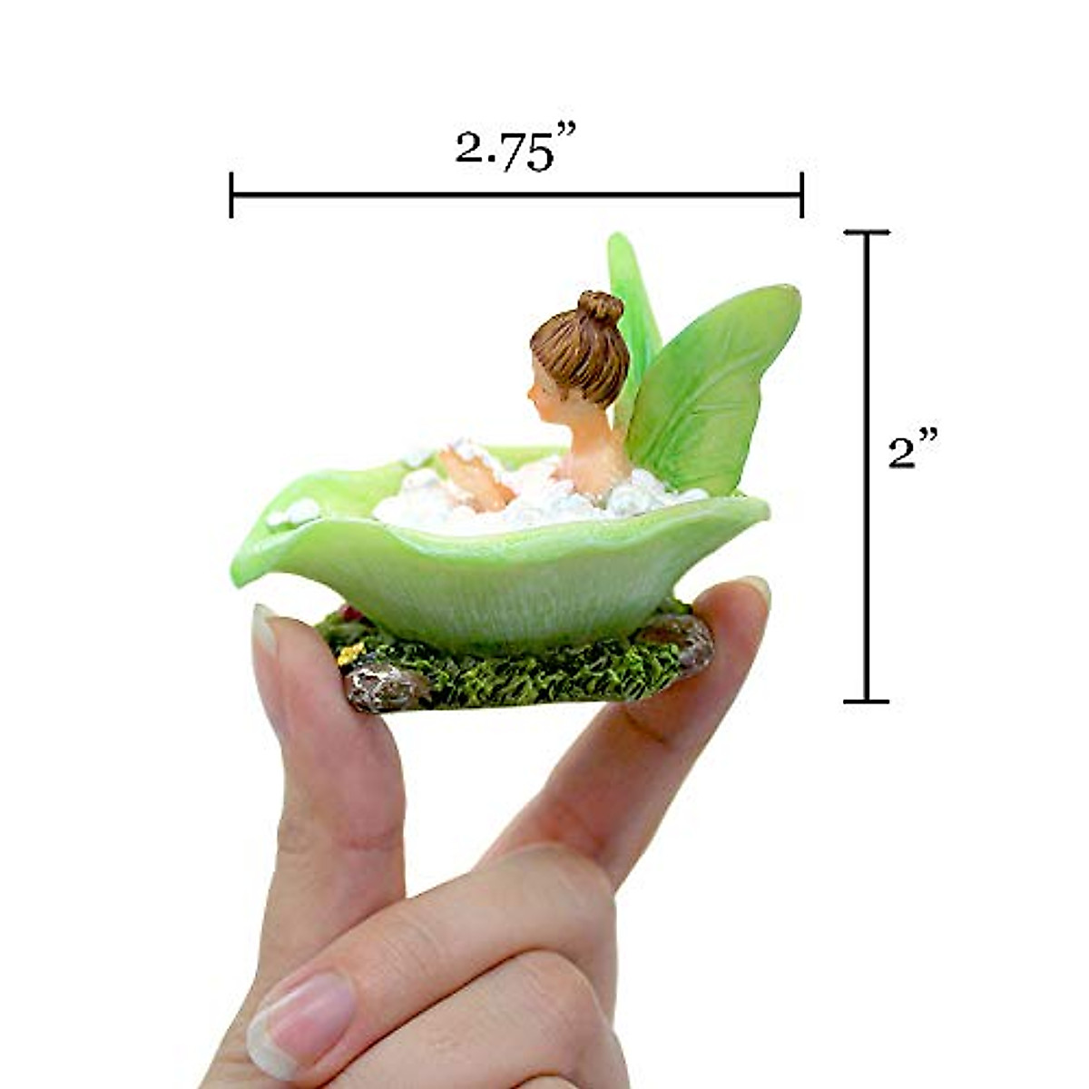 NW Wholesaler 2.75 Inch Miniature Fairy Taking a Bath Figurine - Miniature Fairy for Fairy Gardens and Garden Decor