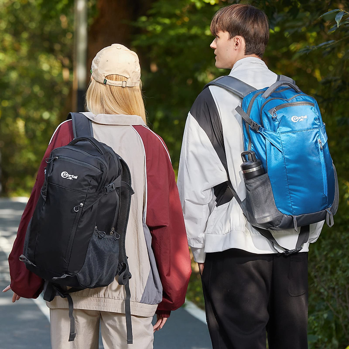 PORTAL 35L Waterproof Hiking Backpack, Lightweight Backpack for Camping Outdoor Sports Travel Daypack Black