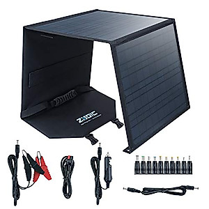 ZODIC 60w Portable Solar Panel, Solar Panel with Kickstand, 2USB and DC 18V, Upgraded Foldable Solar Panels for Camping, Laptops, Motorhome, Caravan