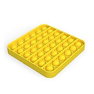 RadBizz Push Pop Bubble Fidget Sensory Toy - for Autism, Stress, Anxiety - Kids and Adults (Square Yellow)