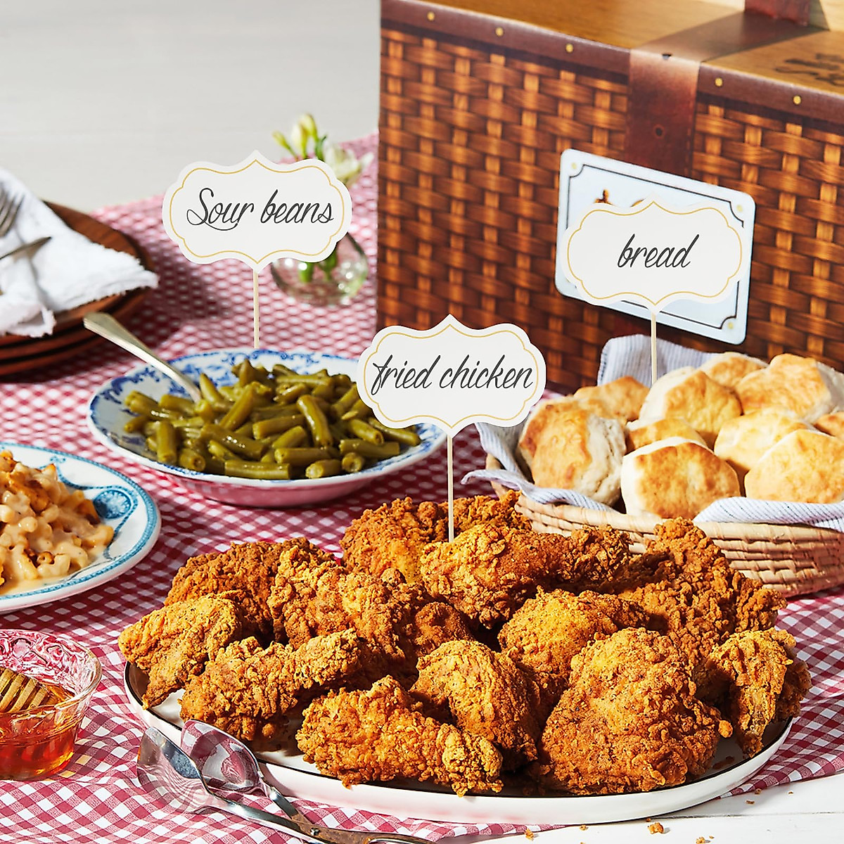 Cheese Markers, Charcuterie Boards Accessories, 24 Pieces Food Labels for Party Buffet, Blank Toothpick Flags, Cake Toppers, Chalkboard Cupcake Toppers Picks for Wedding Birthday Party Decor, White