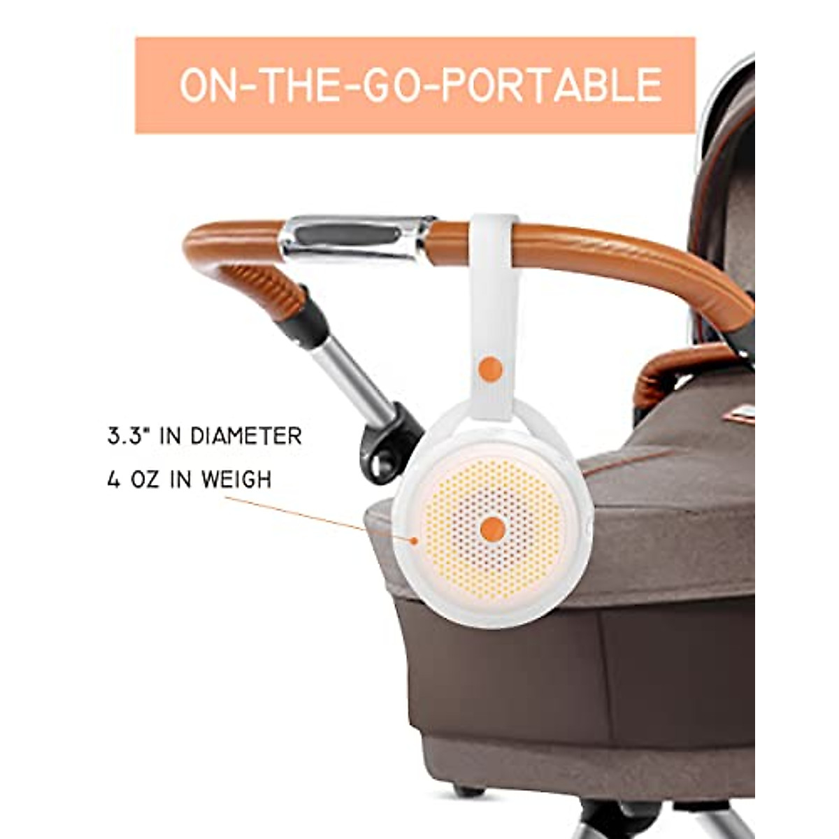 Portable White Noise Machine Baby, elesories Sound Machine Baby with Nursery Night Light,12 Soothing Sounds and USB Rechargeable Travel Baby, Child Lock, Baby Sound Machine for Adults Baby Sleeping