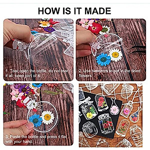 Transparent Dried Flower Bookmarks, Flower Bookmark Maker, Clear Floral Bookmark, Handmade Natural Dried Flower Bookmark, Transparent Floral Page Marker Home School Book Club (30pcs Large+Small)