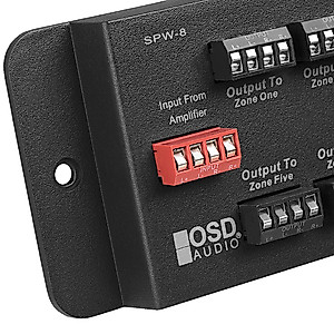 SPW8 Whole House Audio 8-Zone Speaker Distribution Panel Single Audio Input 300W Per Channel - OSD Audio