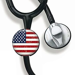 CHNLML Stethoscope Name Tag Nurse Doctor Stethoscope ID Tag Customized Steth ID Tag (Vintage US Flag)