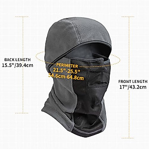 Balaclava for Women Men Winter Ski Face Mask Breathable Windproof Thermal for Motorcycle Riding Cycling in Cold Weather Gray