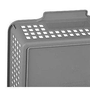 Plastic Storage Basket - 4 Pack Plastic organizing basket Gray Storage Basket with Handles Plastic Storage Bins for Organizing Fit for Home Office Accessories Toys Bathroom Kitchen