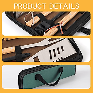 CYXI 6 PCS Complete Barbecue Tool Set with Storage Bag - BBQ Tools Set,Grill Accessories, Portable Grilling Utensil Kit, for Travel, Picnics, RVs, Camping, BBQs, Parties