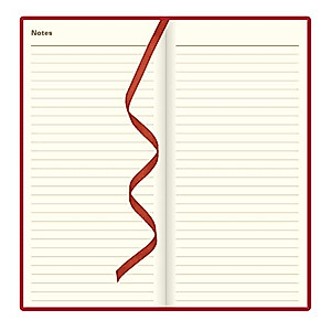 Letts of London Signature Weekly/Monthly Planner, 12 Months, January to December, 2024, Bonded Leather, Slim Size, 6.625" x 3.25", Burgundy (C38SUBY-24)
