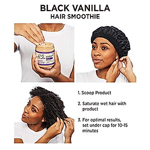Carol's Daughter Black Vanilla Hair Smoothie for Curly, Wavy or Natural Hair, Shea Butter Hair Mask For Dry and Dull Hair, 8 Oz