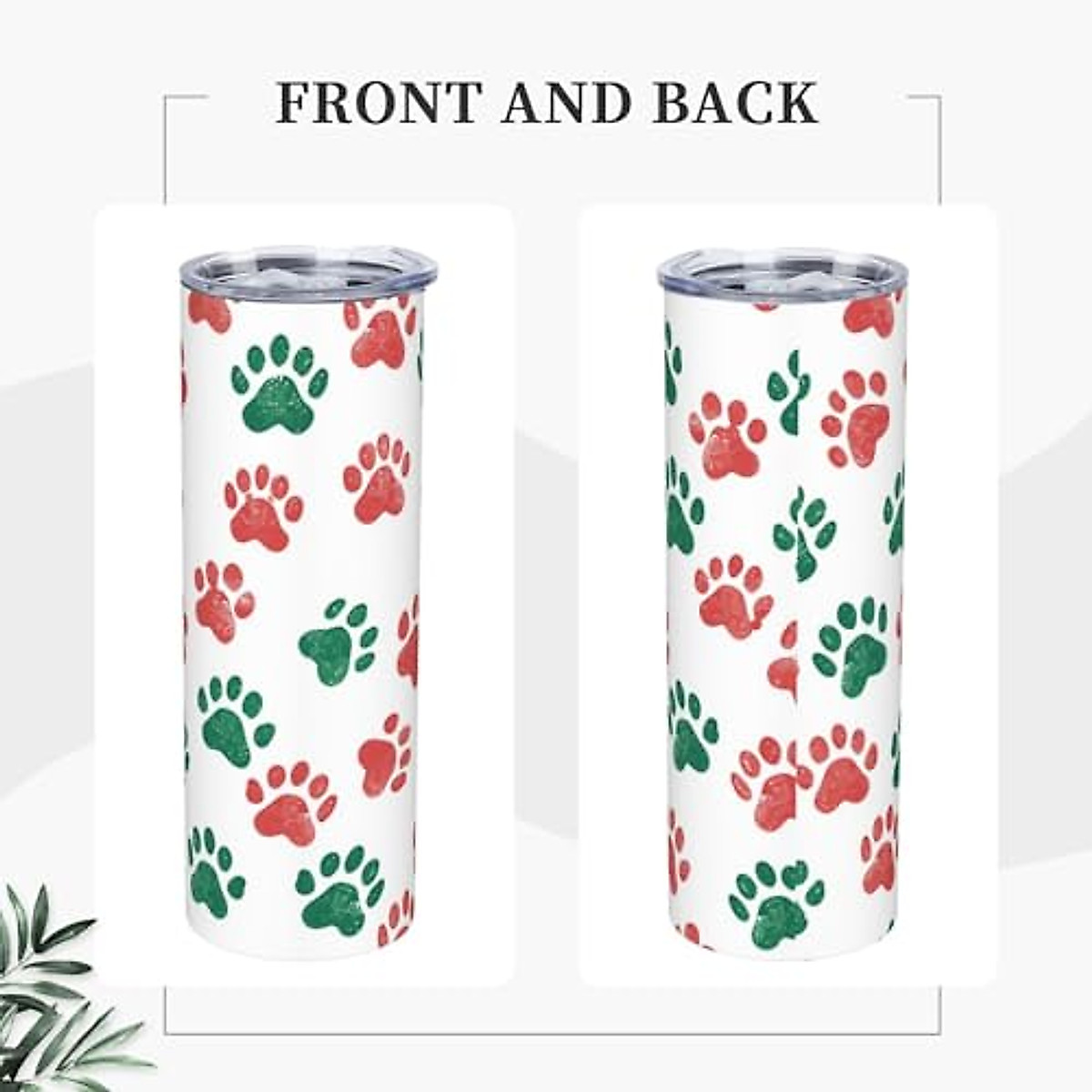 Tangopi Pink Teal Paw 20 oz Tumbler with Lid and Straw Insulated Travel Coffee Mug Reusable Spill Proof Coffee Cups Stainless Steel Water Bottle for Hot and Cold Drinks