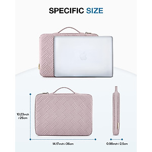BAGSMART 13.3 inch Laptop Sleeve Case, Compatible with 13-14 inch MacBook Pro, HP, Dell, Lenovo, Asus Notebooks - Pink