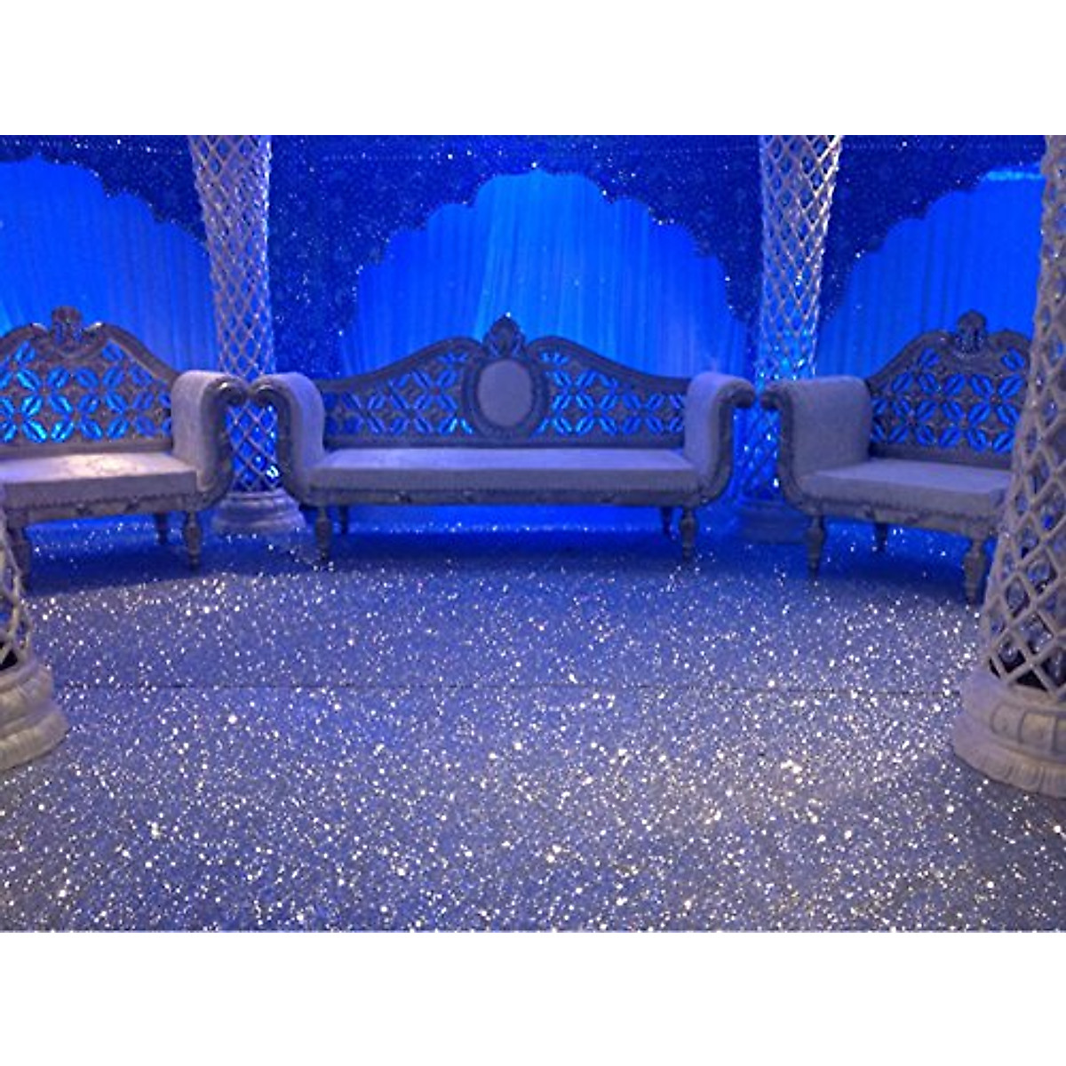 Trlyc Sparkle Carpet Runner Sequin Aisles Runner for Wedding-Silver 4ftx16ft