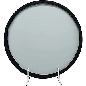 Mocsicka 7.2x7.2ft Round Black Backdrop Polyester Round Cover Photo Backdrops Baby Shower Birthday Party Decorations Banner Photography Background (7.2ft, Black)