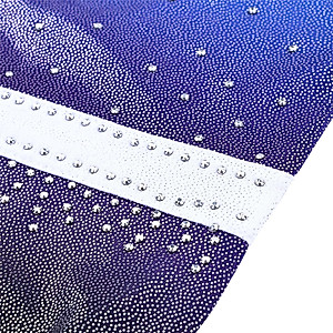 XFGIRLS Gymnastics Leotards for Girls Sparkle 2 Piece Activewear Sleeveless Gymnastics and Tumbling Athletic Leotards with Short Set Blue Purple Size 10-12