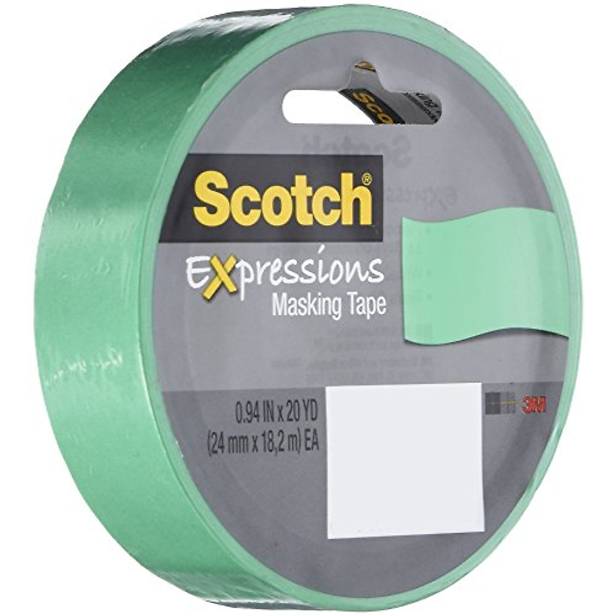 Scotch Expressions Masking Tape, .94 in x 20 yd, 6 Rolls/Pack, Mint Green (3437-MNT-ESF)