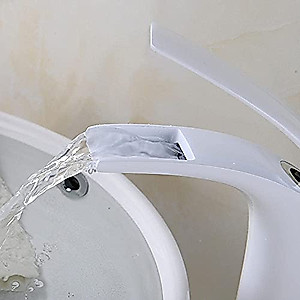 ZHANGYUEFEIFZ Bathroom Sink Faucet Sink Faucet Bathroom Basin Faucet Solid Brass Sink Faucet Hot and Cold Single-Handle Countertop Toilet Waterfall Faucet (Color : Black 2 T)