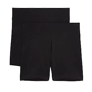 Jockey Womens 2 Pack Bike 5'' Casual Shorts, Deep Black/Deep Black, Large US