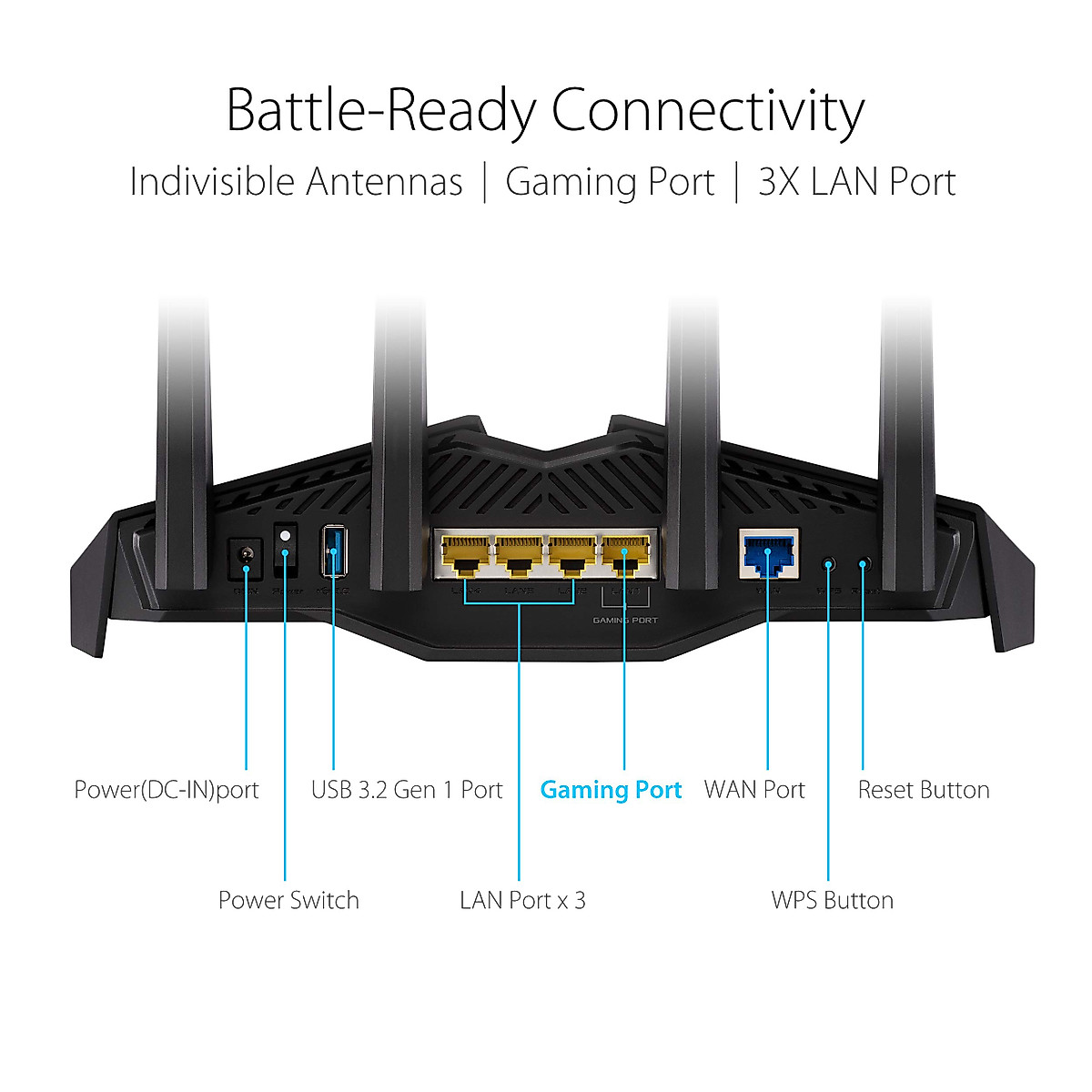 ASUS AX5400 WiFi 6 Gaming Router (RT-AX82U) - Dual Band Gigabit Wireless Internet Router, AURA RGB, Gaming & Streaming, AiMesh Compatible, Included Lifetime Internet Security