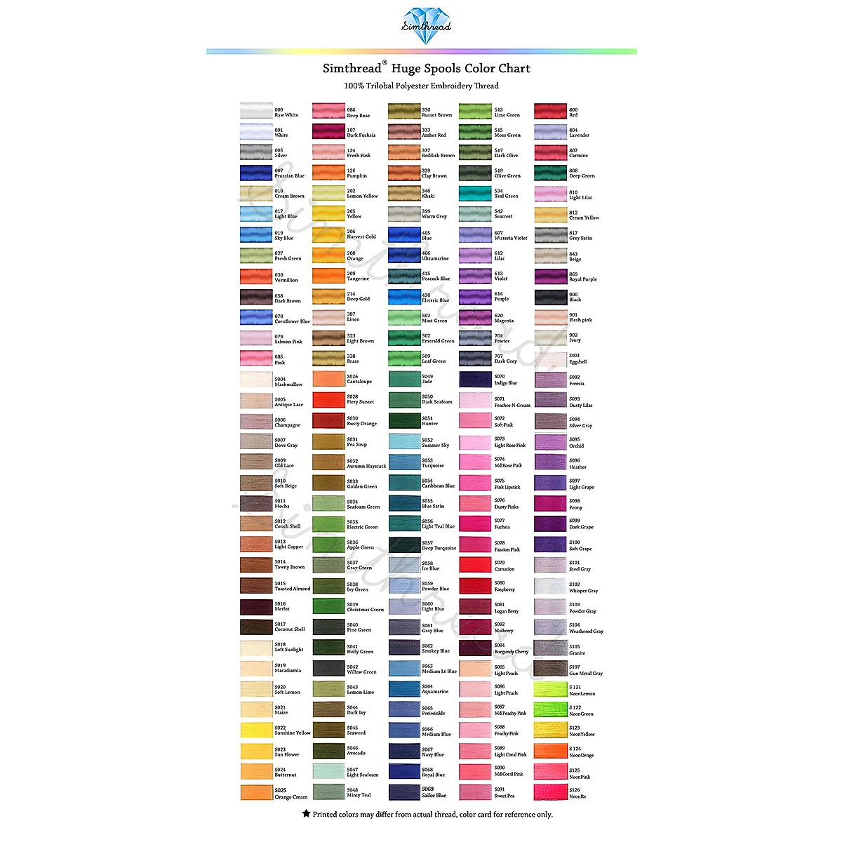 Simthread Embroidery Thread 5500 Yards White 001, 40wt 100% Polyester for Brother, Babylock, Janome, Singer, Pfaff, Husqvarna, Bernina Machine