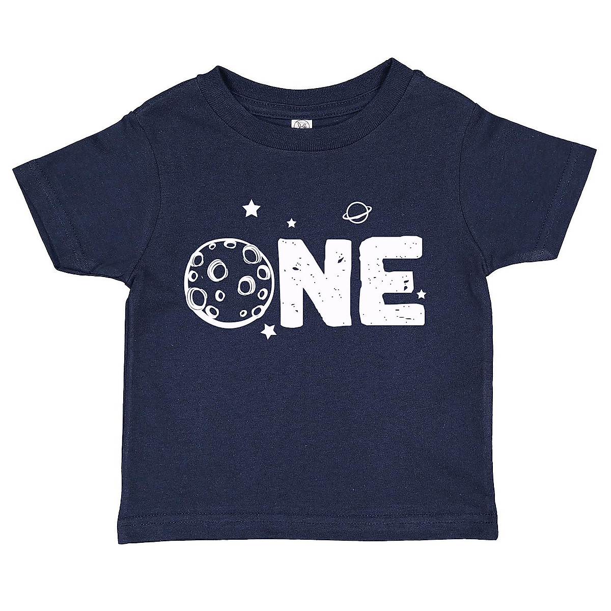 One Year Old 1st Birthday Outer Space Theme Birthday Baby Infant Tee Shirt (Navy, 18 Months 446)
