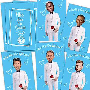 ukebobo Bridal Shower Games - Scratch Off Bridal Shower Game.Funny Bachelorette Party Games - Who Has The Groom - 33 Sheets Blue