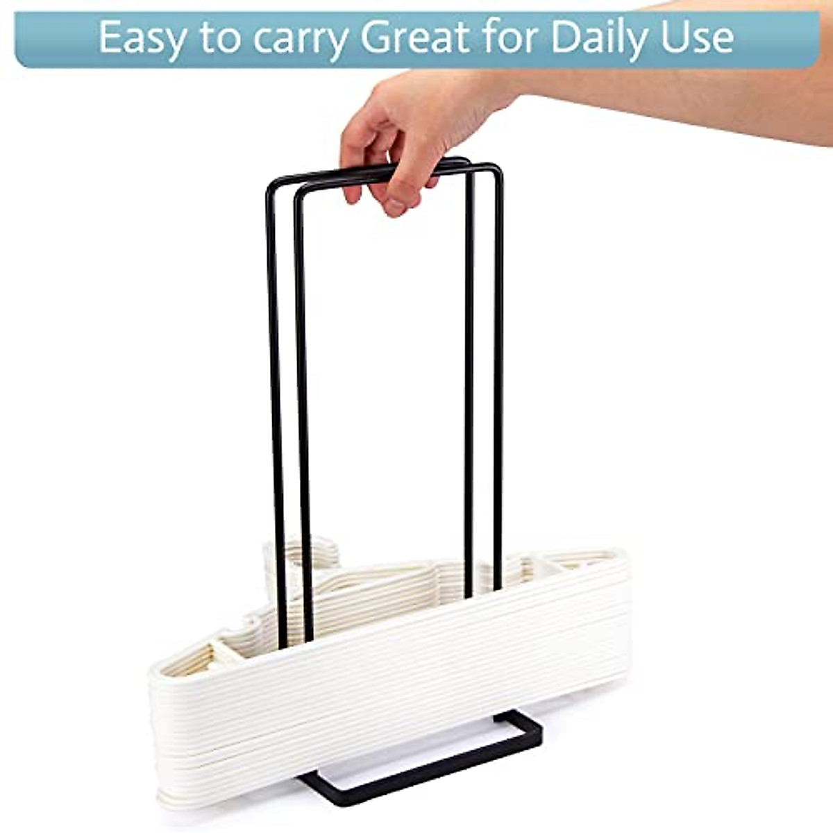 HAKDAY Portable Hanger Organizer Rack, 1PC Metal Hanger Stacker Black Hanger Caddy Hangers Storage for Closet Laundry Dry Cleaning Room