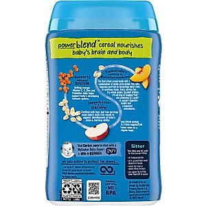 Gerber Baby Cereal Probiotic Oatmeal & Peach Apple Baby Cereal Canister, 8 oz