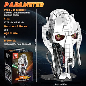 HiztoBlo General Helmet Building Set, Restore Classic Building Blocks Model, Home Ornament Decorations, for Fans and Children Present (788pcs)