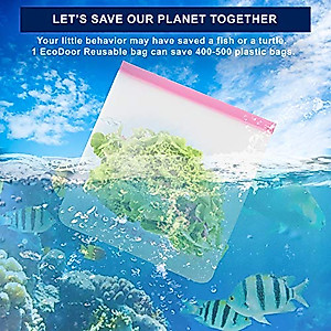 Ecodoor Reusable 2 Gallon Capacity Food Storage & Freezer Bags (4 Bags)