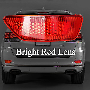 WGOHUI 57010720AC Right Passenger Side Rear Reflector Light Compatible with Jeep Grand Cherokee 2011-2021, Jeep Compass 2011-2017, Dodge Journey 2011-2020 with Fascia, Red Lens, CH1185100