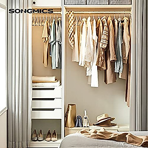 SONGMICS 50-Pack Coat Hangers and Set of 30 Shirt Hangers Bundle, Plastic Hangers, Non-Slip, Durable, Light and Dark Gray UCRF50G and UCRP20G30