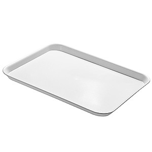 Aebeky Plastic Cafeteria Trays,Fast Food Serving Trays,13"X17",Set of 6(White)