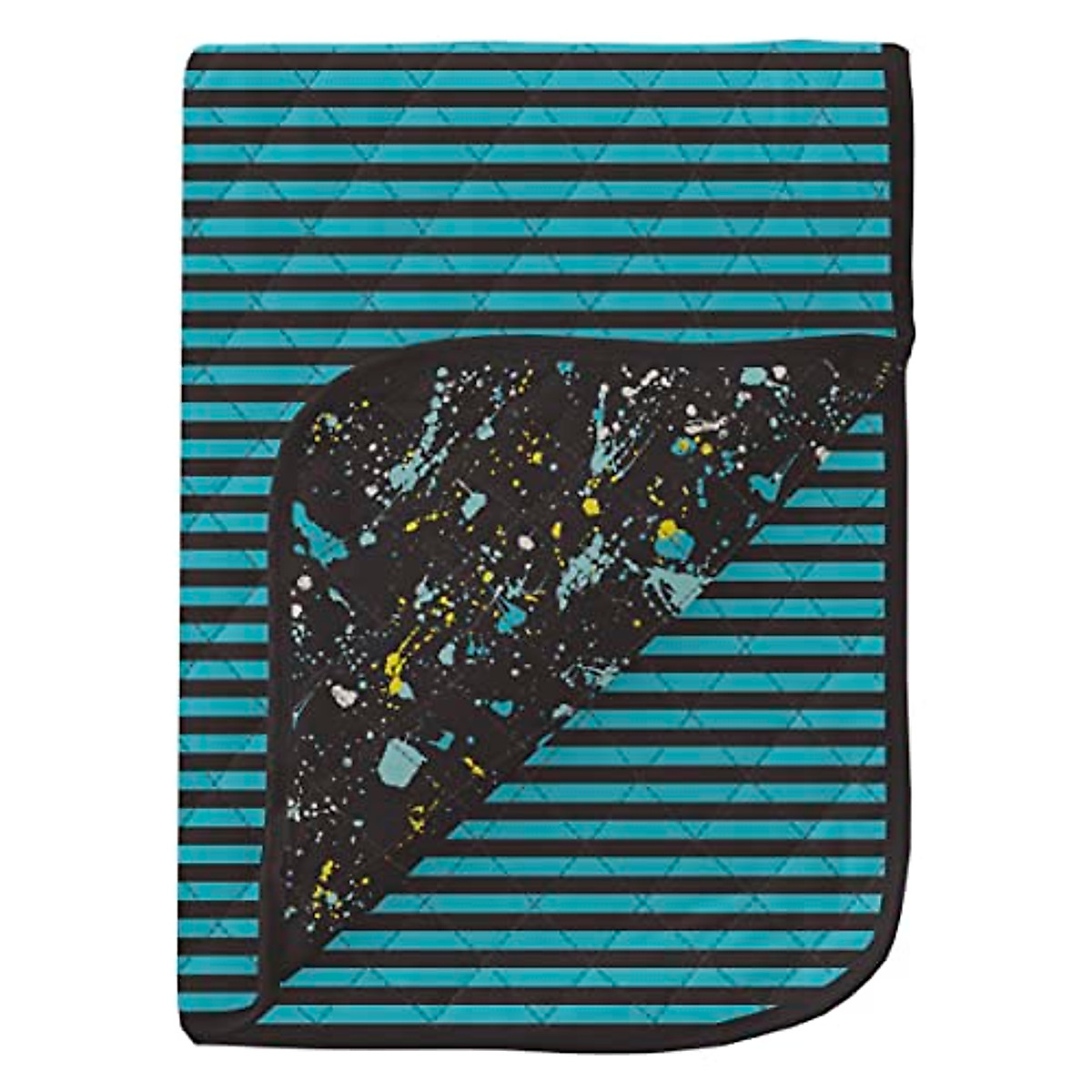 KicKee Pants Print Quilted Toddler Blanket, Soft Baby Blankets, Made from Viscose from Bamboo, Security Blanket, Easy Transition from Crib to Bed (Rad Stripe/Confetti Splatter Paint - One Size)
