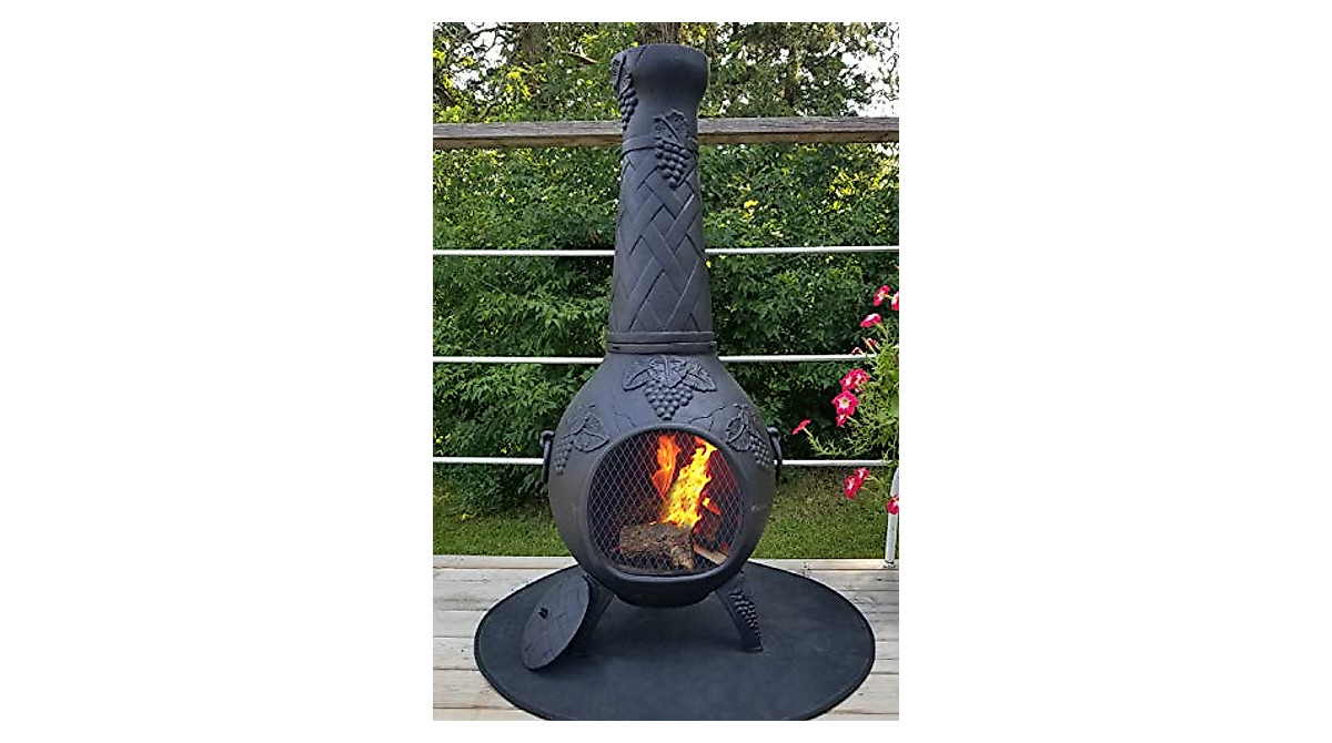 Blue Rooster Charcoal Cast Aluminum Chiminea - Durable & Smokeless