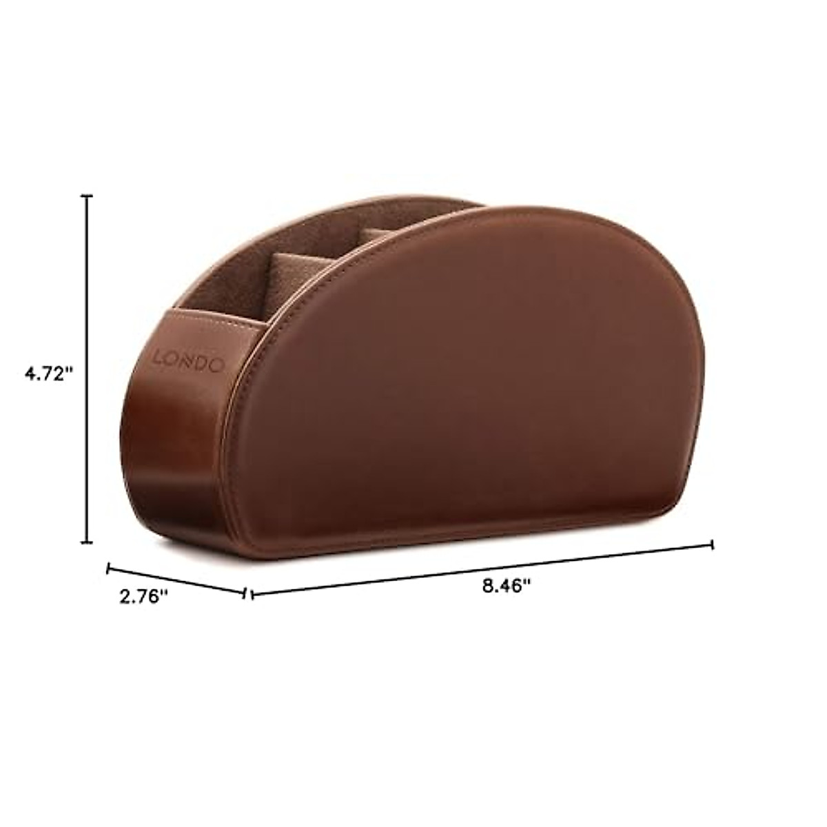 Londo Remote Control Holder with 5 Pockets - Store DVD, Blu-Ray, TV, Roku or Apple TV Remotes - PU Leather with Suede Lining - Slim, Compact Living or Bedroom Storage