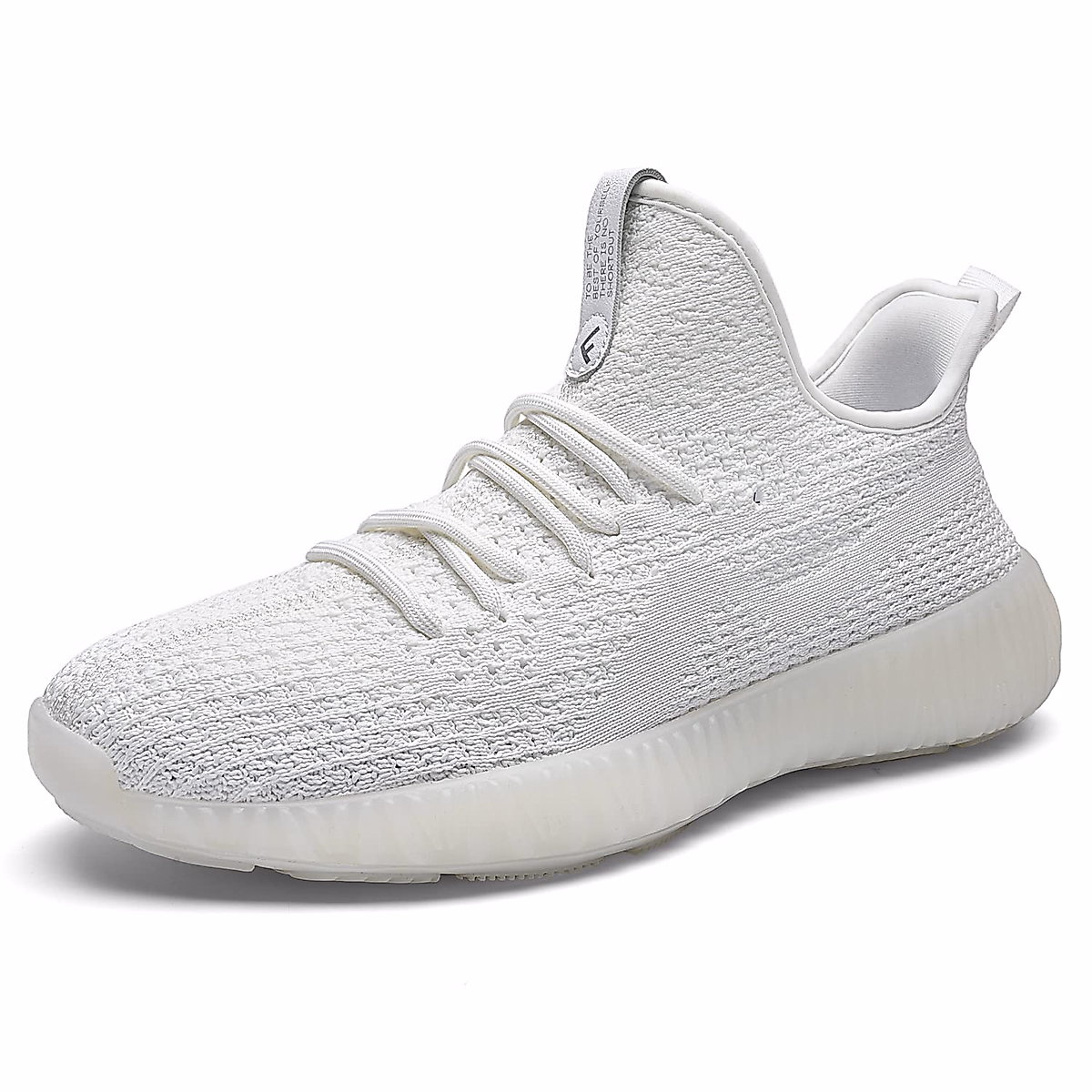 EFOBIH Walking Shoes for Men Breathable Mesh Comfort Athletic Work Gym Slip on Running Tennis Sneakers White US 8