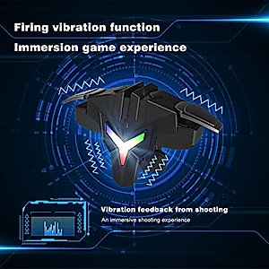 Mobile Gaming Trigger, Physically Mapped Automatic Continuous Click Game Trigger, PUBG Mobile Controller, RGB Light Alloy Button Zero Latency, for PUBG/Fortnite/COD/NEW STATE Mobile Game