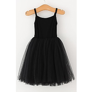 GSVIBK Baby Girls Tutu Dress Toddler Tulle Tutu Dress Infant Tulle Dresses Princess Party Dress 580 Black 4T