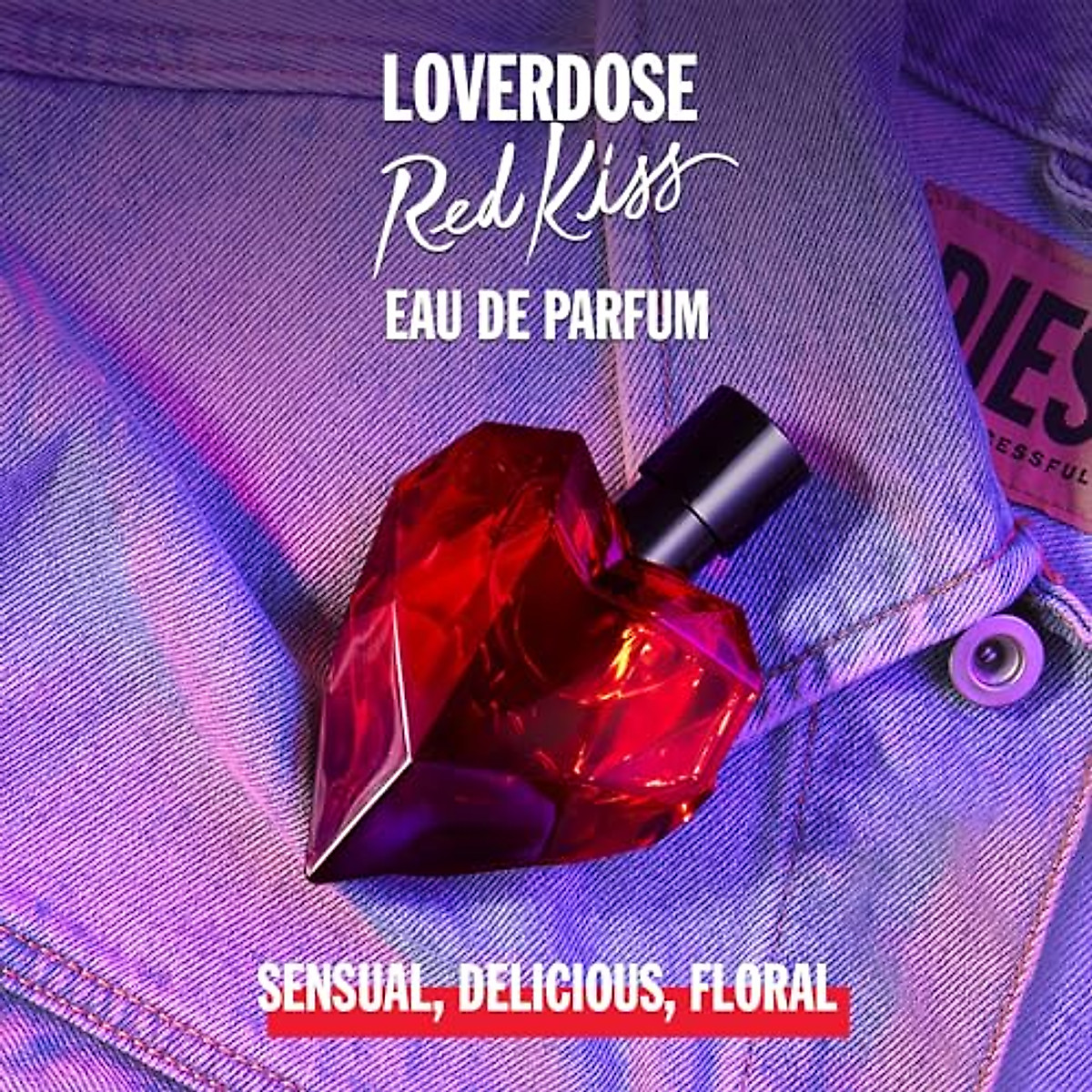 Diesel Loverdose Red Kiss Eau de Parfum Spray Perfume for Women, 1.7 Fl. Oz.