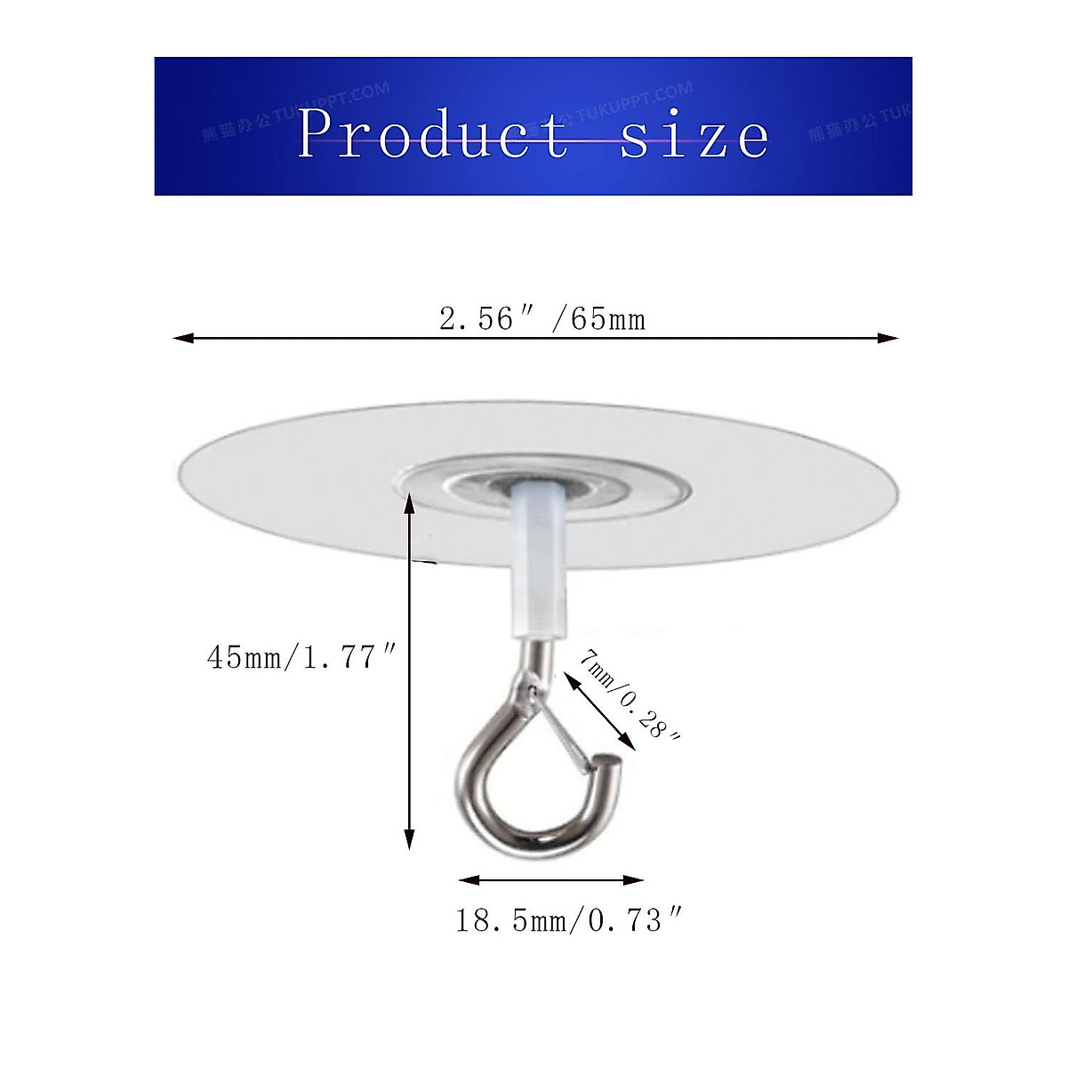 GHASYXL No Drilling Ceiling Hooks Adhesive Ceiling Plant Hooks Sticky Eye Hooks for Hanging Bird Feeders Indoor Outdoor Decoration Hooks(4, Circular)