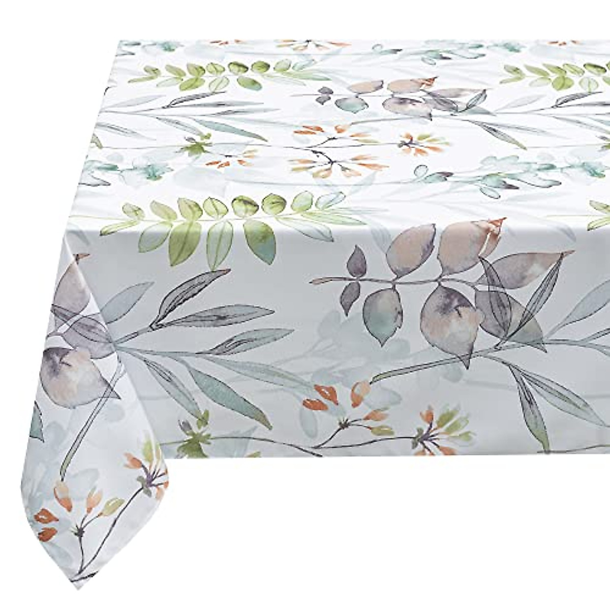Benson Mills Indoor-Outdoor Spillproof Fabric Tablecloth for Spring/Summer/Party/Picnic (60" x 84" Rectangular, Botanica)