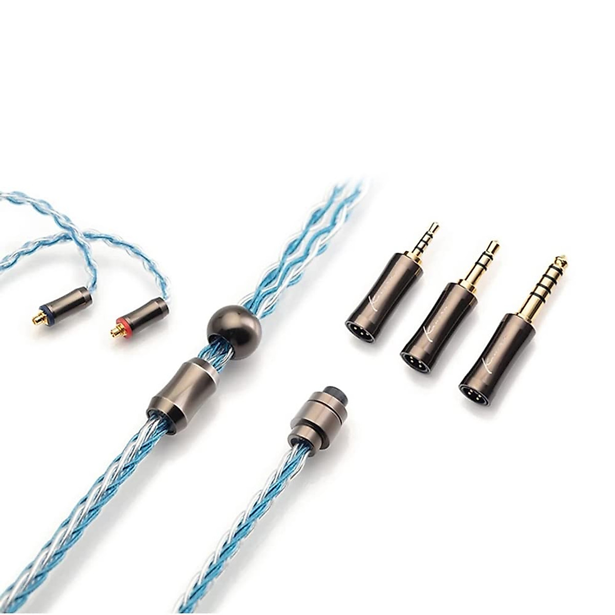 Linsoul Kinera Ace Upgrade Cable 8 cores OFC+OFC with Silver Plated Cable with Detachable 3.5mm 4.4mm/2.5mm Balanced Male Plug (MMCX, Kinera Ace)