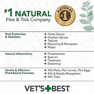 Vet's Best Flea and Tick Home Spray for Cats | Flea Treatment for Cats and Home | Plant-Based Formula | 96 Ounces Refill