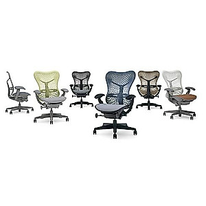 Mirra Chair Herman Miller Deluxe Fully Highly Adjustable Home Office Desk Task Chair MR223 with Forward Tilt Seat Angle, Adjustable Arms, Flexfront Seat, Graphite Frame with Graphite Airweave Seat and Triflex Backrest, Standard Casters