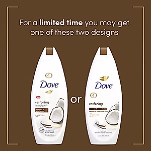 Dove Purely Pampering Body Wash for Dry Skin Coconut Butter and Cocoa Butter Effectively Washes Away Bacteria While Nourishing Your Skin 22 oz 4 count