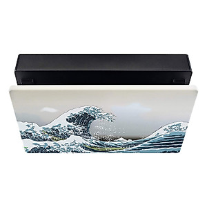 eXtremeRate Custom Soft Touch Grip Faceplate for Nintendo Switch Dock, The Great Wave Patterned DIY Replacement Housing Shell for Nintendo Switch Dock - Dock NOT Included